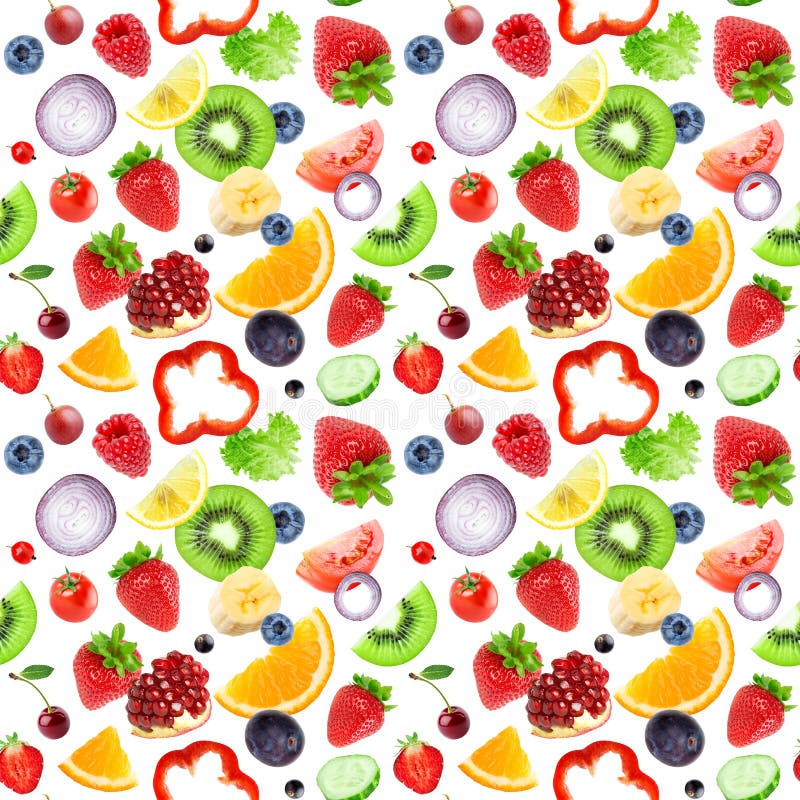 Mixed Fruits & Vegetables Set 2 Stock Vector - Illustration of apple ...