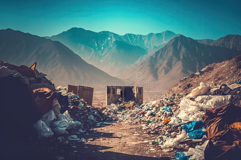 Mixed Garbage in Dump with Plastic Debris and Paper Overflowing Garbage ...