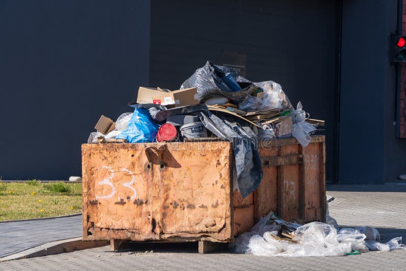 Mixed Garbage in Large Quantities in the Construction Container ...
