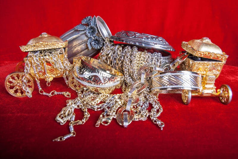 Mixed Gold and Silver Jewelry Stock Photo - Image of fashion, antique ...