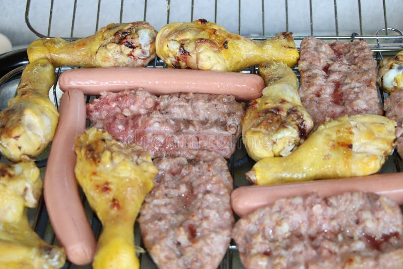 Mixed grill stock photo. Image of black, chicken, pork - 182768450