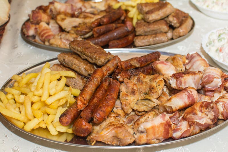 Mixed grill on plate stock image. Image of fried, animal - 104352995
