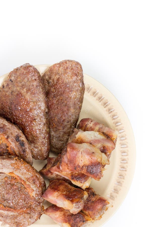 Mixed Grilled Meat on the Plate Stock Image - Image of pork, shish ...