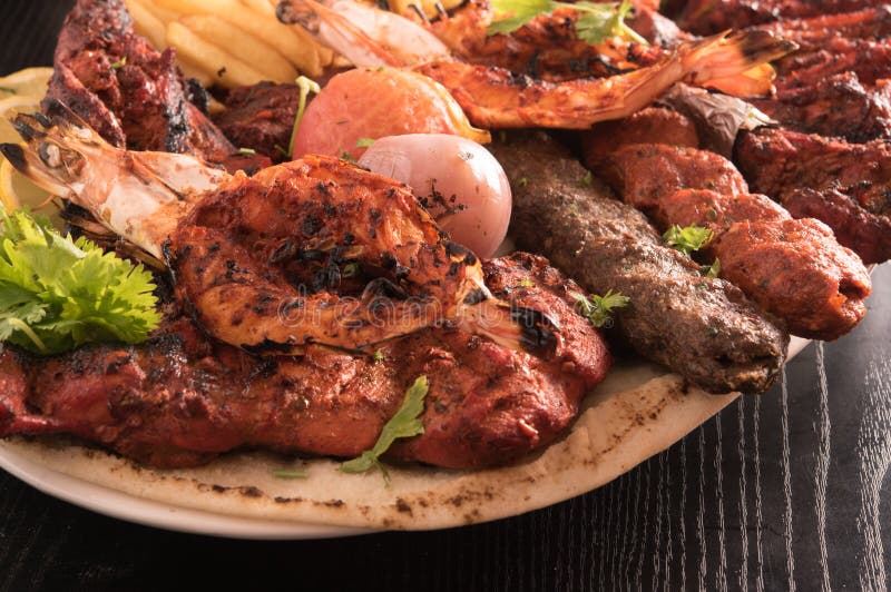 Mixed Grilled meat stock photo. Image of black, mixed - 69388618