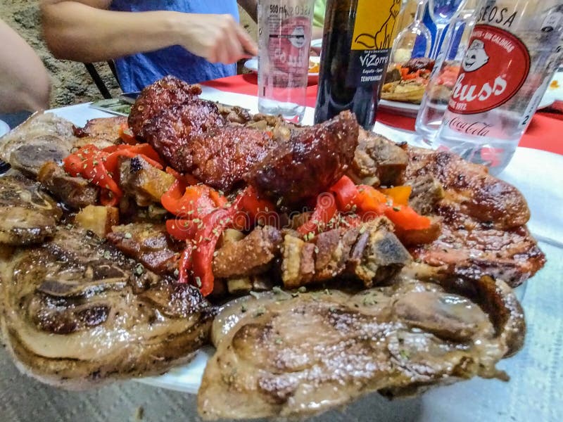 Mixed Grilled Meats Rustic Dining Table Stock Photos - Free & Royalty ...