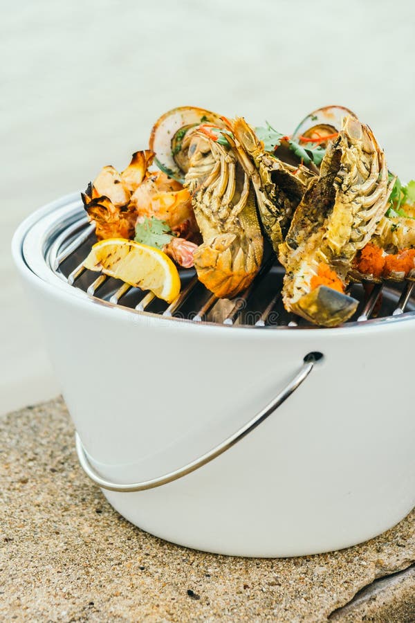 Mixed grilled seafood stock photo. Image of mixed, cuisine - 101010768