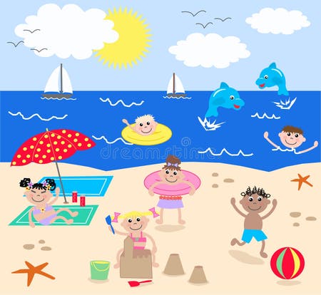 Kids Beach Stock Illustrations – 35,594 Kids Beach Stock Illustrations ...