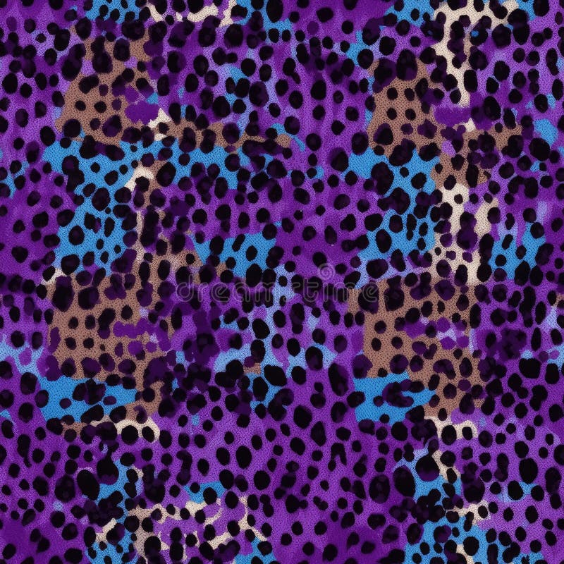 Mixed Leopard Spots with Purple Highlights. a Vibrant Pattern of Mixed ...