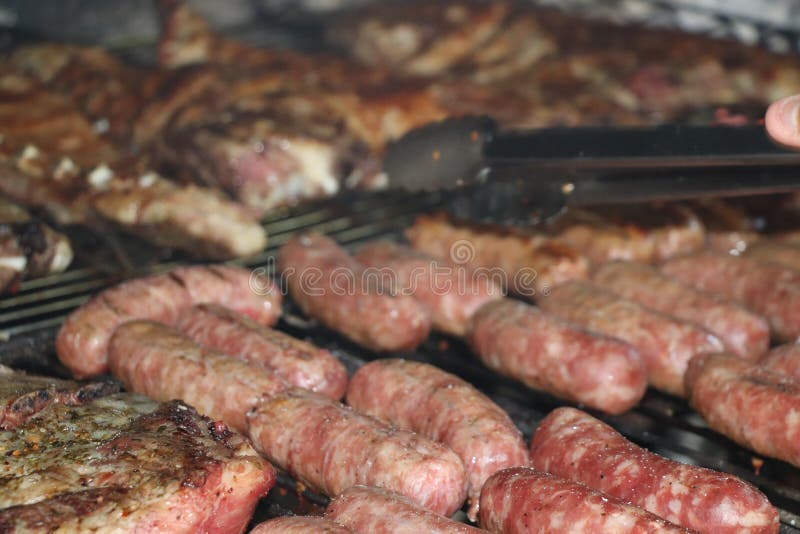 Mixed meat stock image. Image of barbecued, food, cooking - 215770575