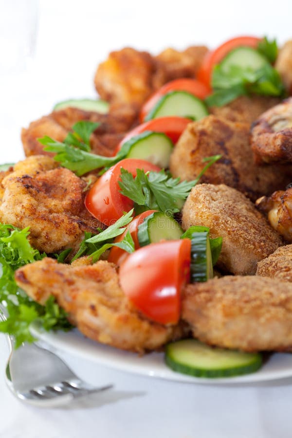 Mixed Meat and Vegetable Platter Stock Image - Image of breaded, patter ...