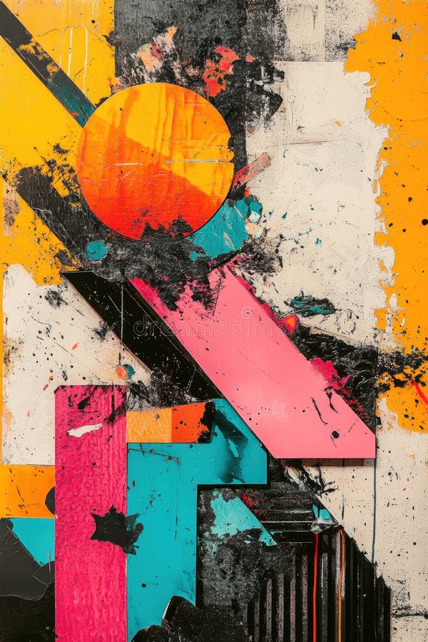 Mixed Media Art, Dynamic Mixed-media Artwork with Vivid Colors ...