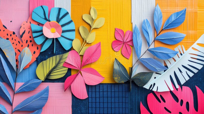 Mixed Media Art, Eco-friendly Collage with Paper Layers on a Modern ...