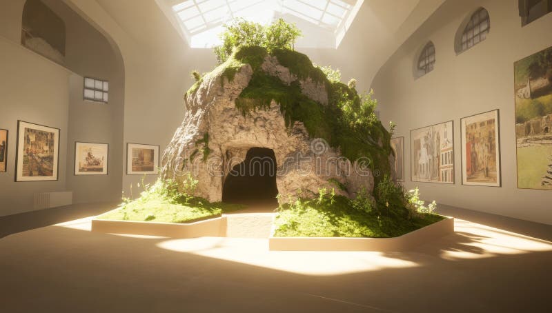 Mixed Media Art Installation Highlighted by Realistic Studio Lighting ...