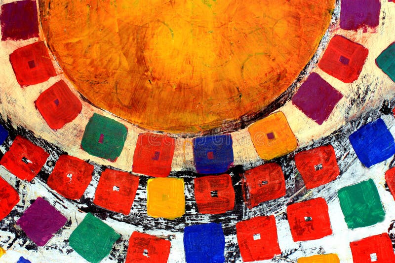 Mixed Media Painting With Grape Vines Stock Photo - Image of acrylic ...