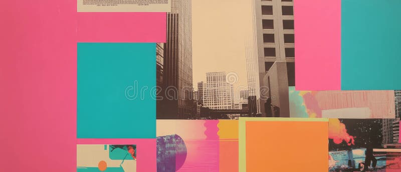 Mixed Media Collage Exploring Economic Themes through Vibrant Textures ...