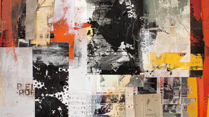 Mixed Media Collage Magazine Cutouts, Paint, Textured Materials for ...