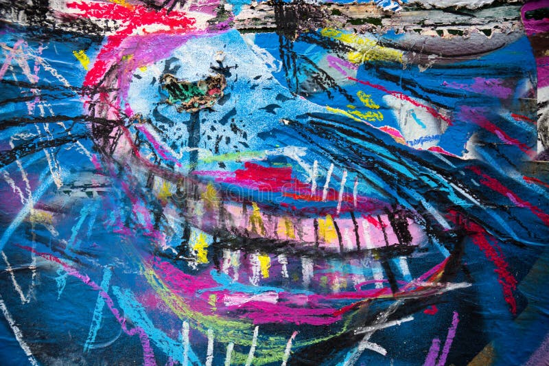 Crazy Abstract Mixed Media Colorful Artwork Stock Image - Image of ...