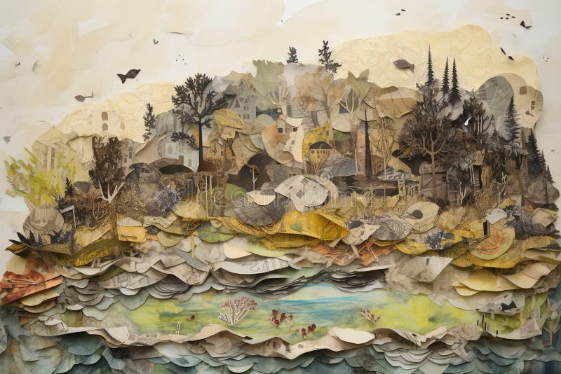 Mixed Media Environmental Collages, Concept of Sustainability, Created ...