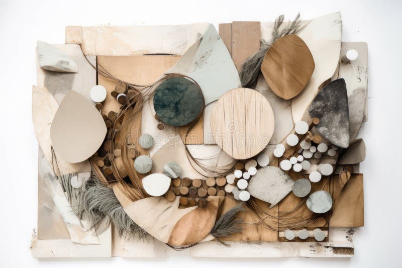 Mixed-media Geometric Composition with Natural Materials and Textures ...