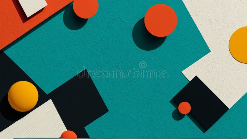 Mixed Media Illustration with Geometric Shapes. Stock Photo - Image of ...