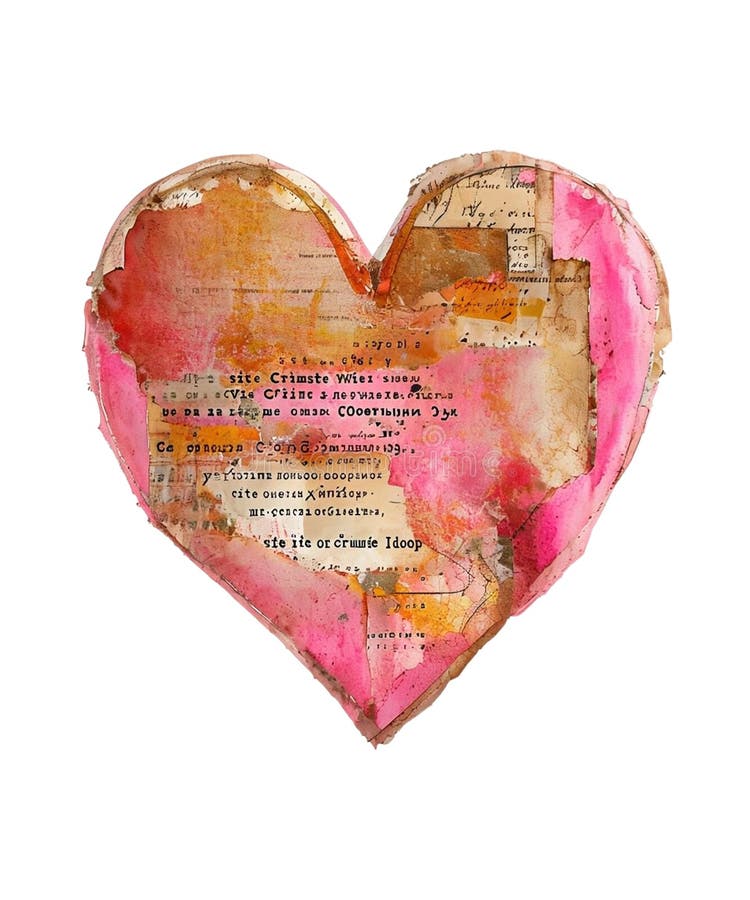 Mixed Media Watercolor Heart Stock Illustration - Illustration of girls ...