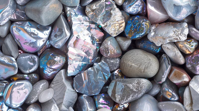 Mixed Metallic Stones with Reflective Surfaces Texture Background Image ...