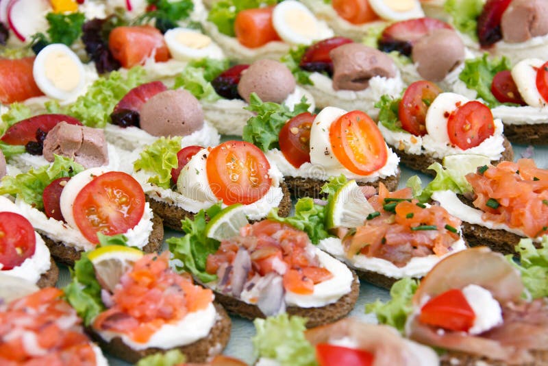 Mixed mini sweet canapes stock image. Image of finger - 32887895