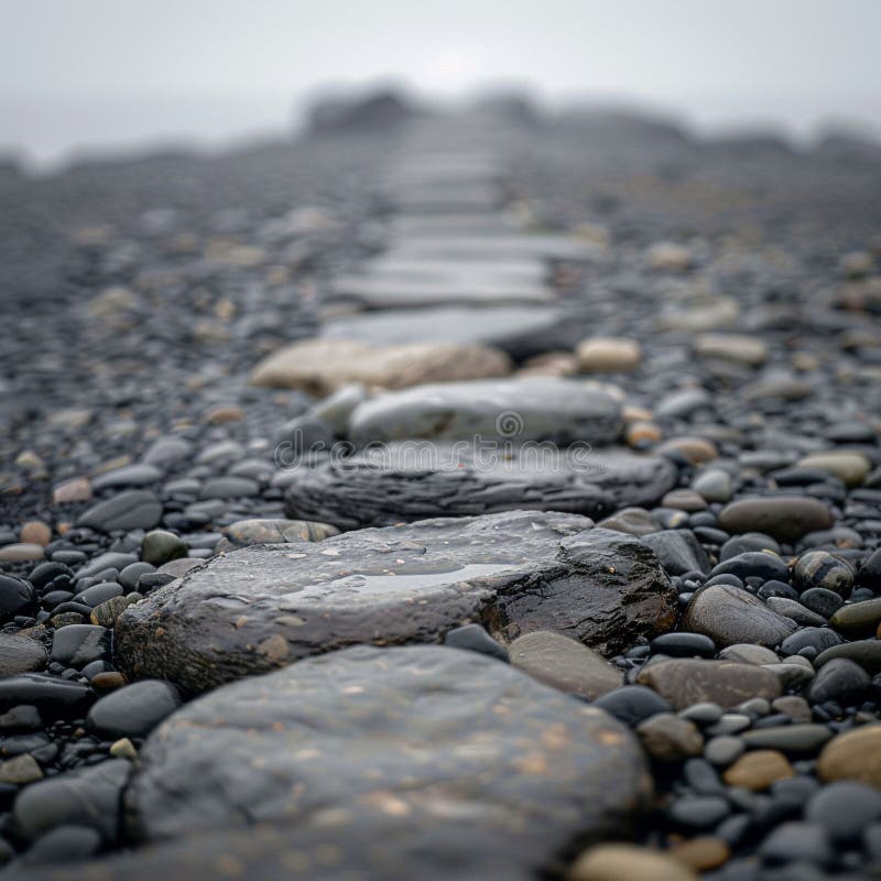 Mixed Monotone Pebbles Fill the Narrow Path, Each Step a Crunch in a ...