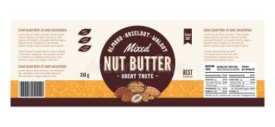 Mixed Nut Butter Label and Packaging Design Template Stock Vector ...