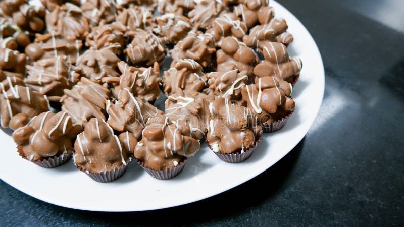 Mixed Nut Milk Chocolate Praline Stock Image - Image of cocoa, swiss ...