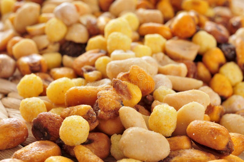 Mixed roasted nuts stock image. Image of maize, lunch - 26574789