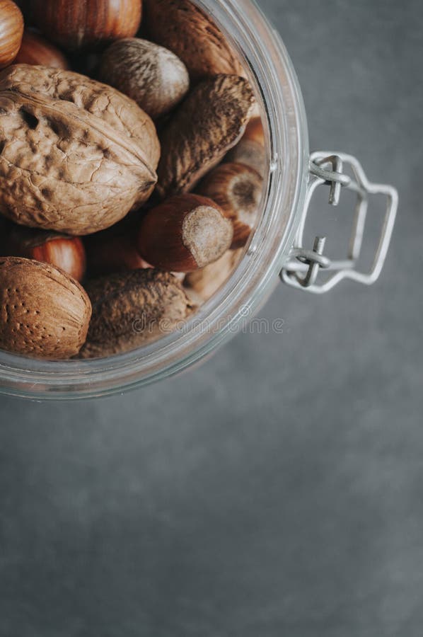 Mixed Nuts on a Dark Background Stock Image - Image of edible, nuts ...