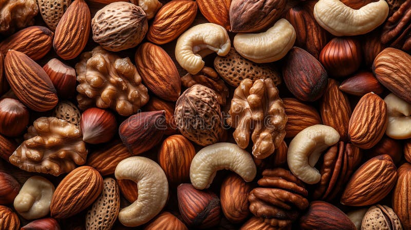 Mixed Nuts Forming a Colorful and Textured Background Stock Photo ...