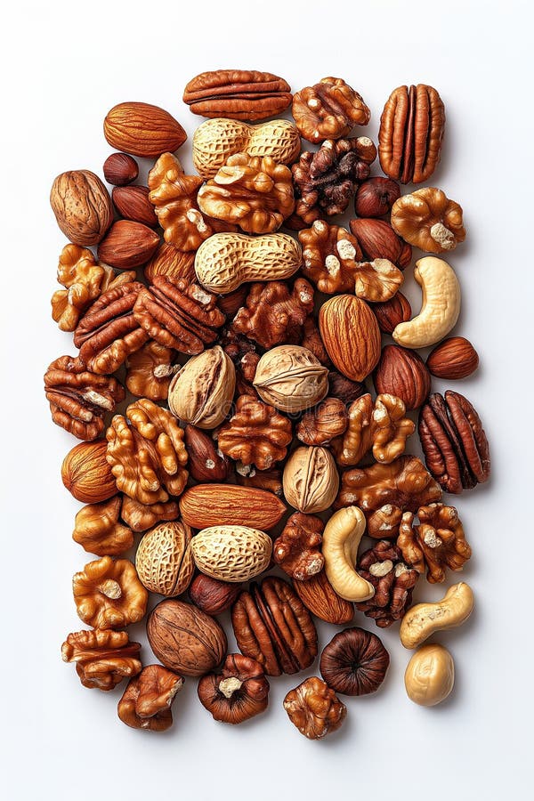Mixed Nuts Forming a Healthy and Delicious Snack on White Background ...