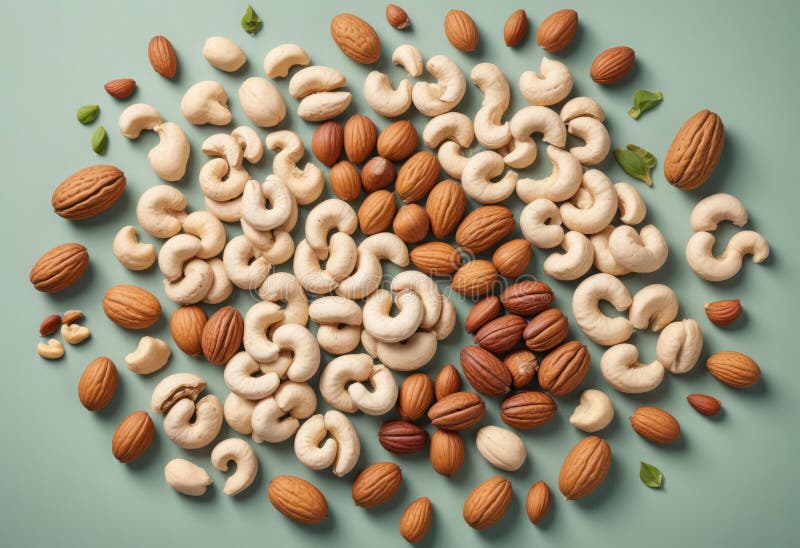 Mixed Nuts Group Isolated on White Background Stock Illustration ...