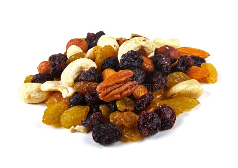 Mixed Nuts, Raisins and Dried Fruit Stock Image - Image of healthy ...