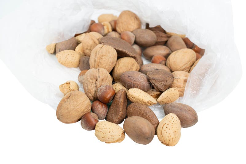 Mixed Nuts with Shell in Plastic Bag Stock Photo - Image of energy ...