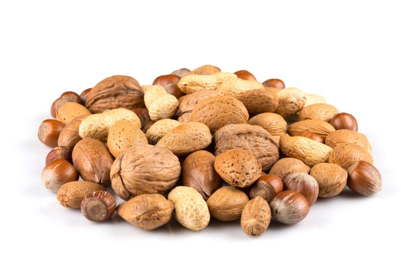 Mixed nuts in shells stock photo. Image of healthy, background - 81175372