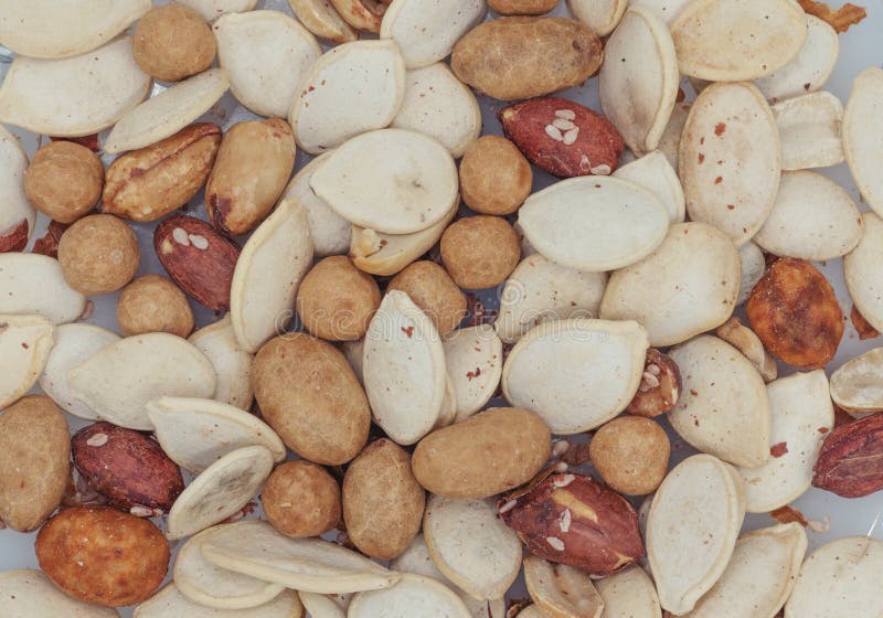 Mixed Nuts and Sun Flower Seeds Stock Photo - Image of peeled, cashew ...