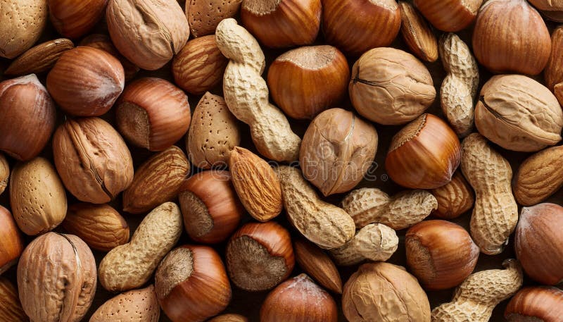 Mixed Nuts Top View, AI Generated Stock Illustration - Illustration of ...