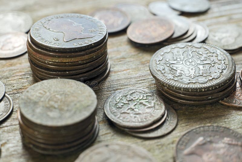 Mixed Old Coins stock photo. Image of objects, concepts - 36870526