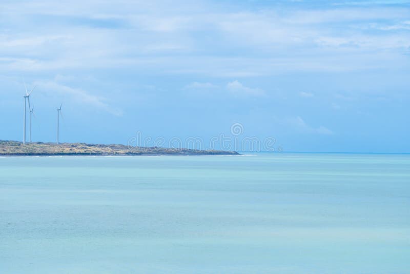 Patea Coastal Landscape Wind Farm Turbines Stock Photo - Image of view ...