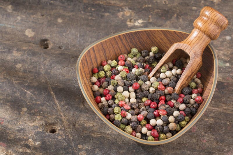 Mixed Pepper Color on Rustic Background Stock Image - Image of color ...