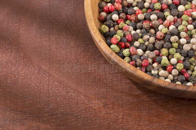Mixed Pepper Color on Rustic Background Stock Image - Image of pepper ...