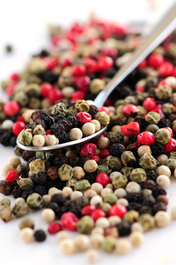 Mixed peppercorns stock photo. Image of flavor, close - 4119410