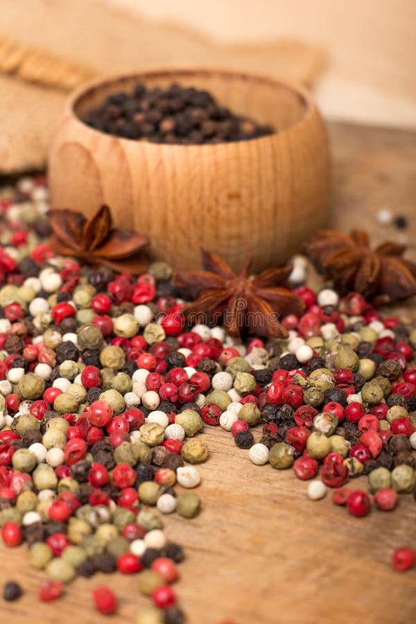 Mixed peppercorns stock image. Image of details, flavour - 58072613