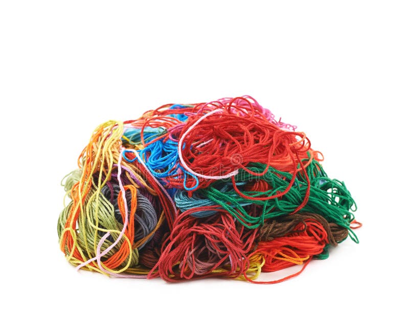 Mixed pile of yarn threads stock image. Image of embroidery - 85956641