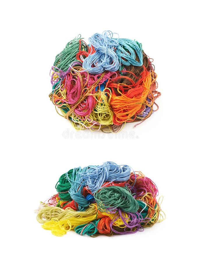 Mixed pile of yarn threads stock photo. Image of cotton - 85488314