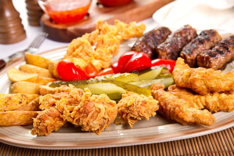 Mixed platter stock image. Image of barbeque, cooking - 36041069
