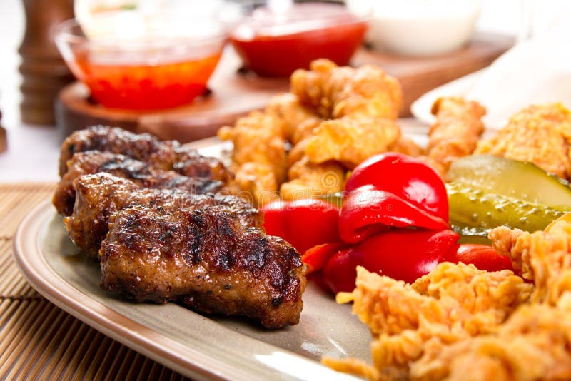 Mixed platter stock photo. Image of fried, plate, lunch - 36040850
